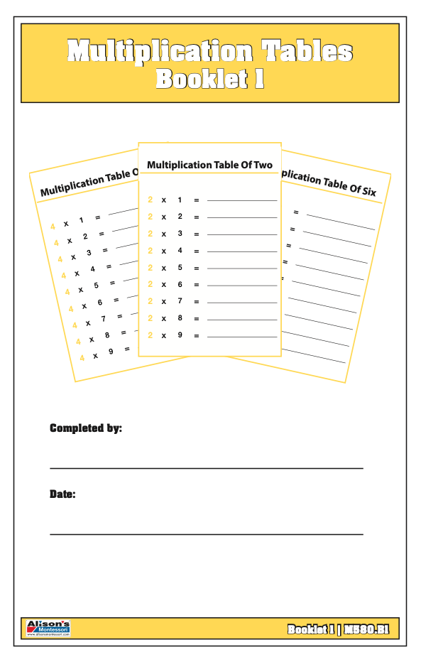 Multiplication Tables Booklet: 1 – Alison's Montessori Asia